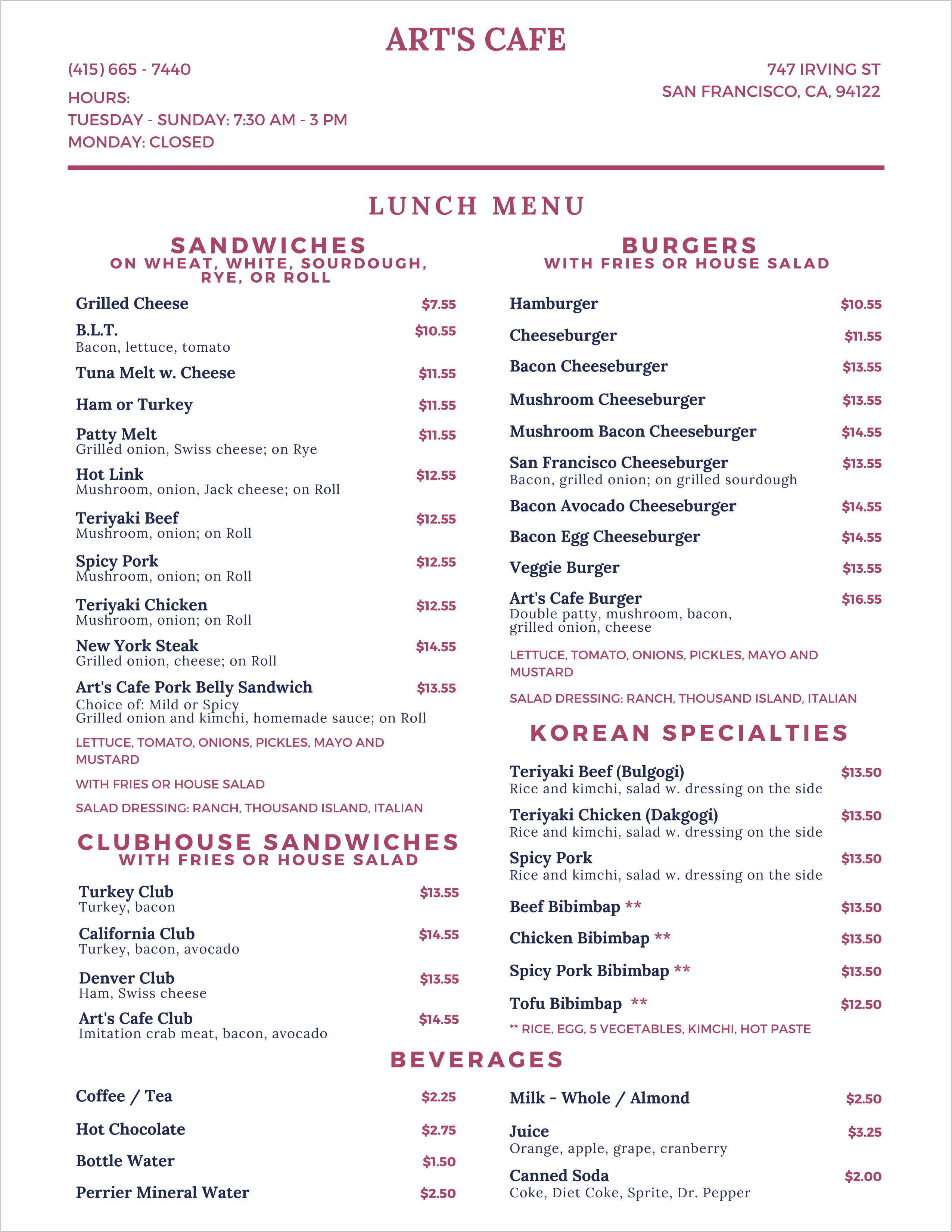 Art's Cafe San Francisco - Fine Food